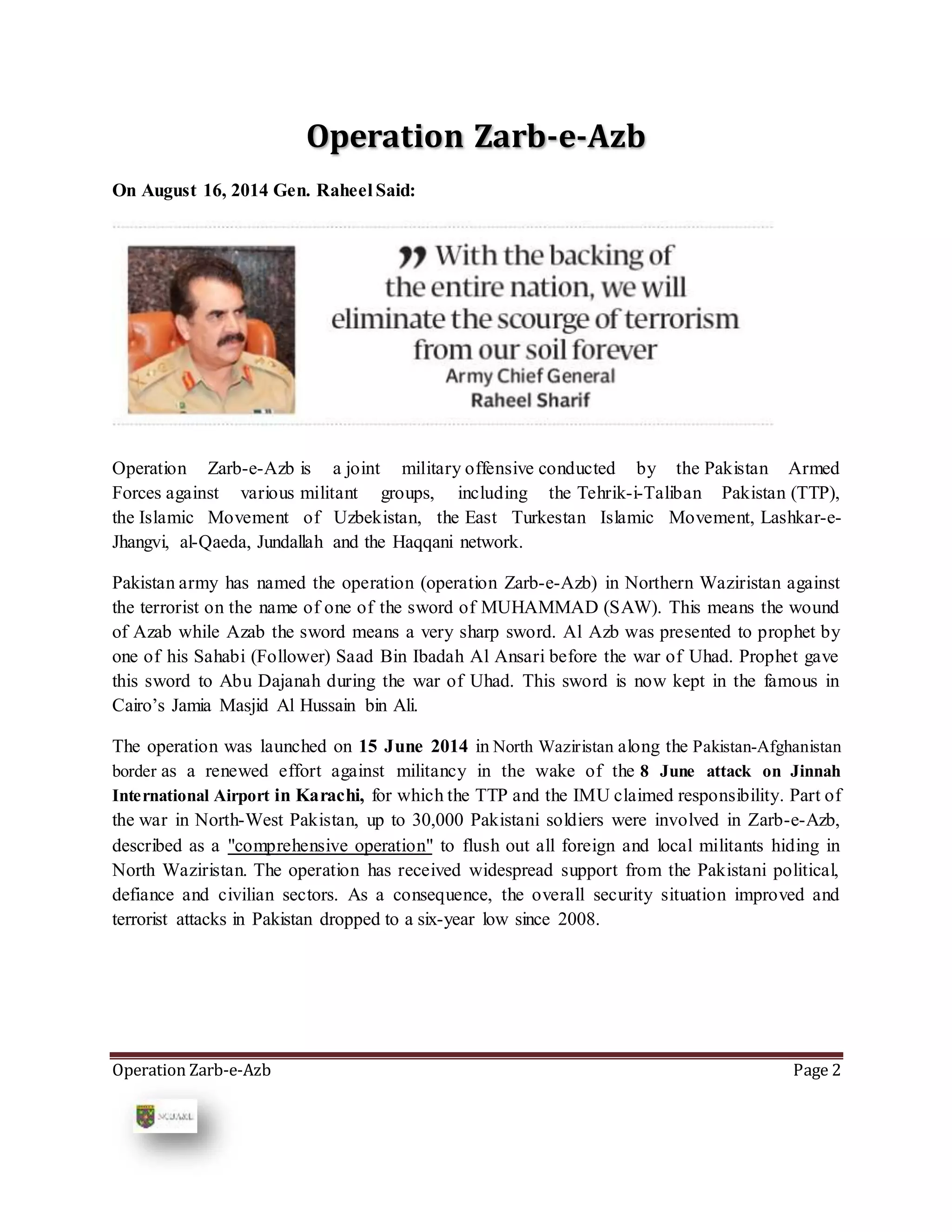 Operation zarb e azb | DOCX