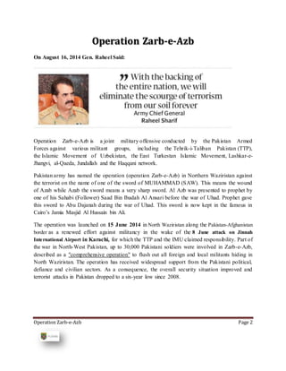 Operation zarb e azb | DOCX