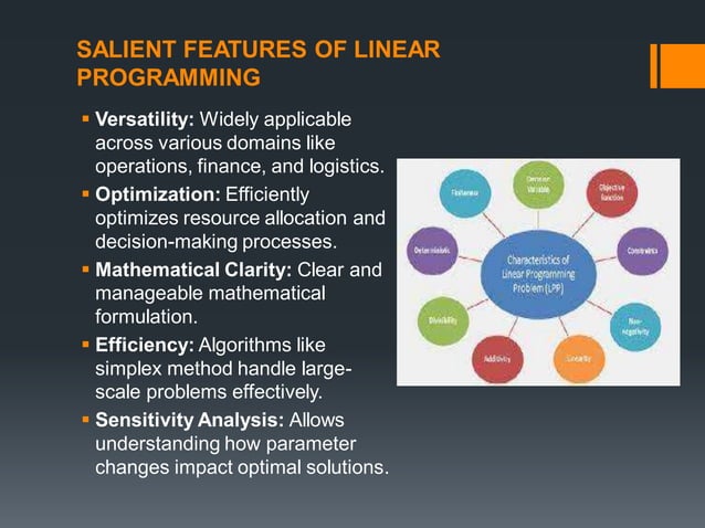 Salient features of linear programming and its applications | PPT