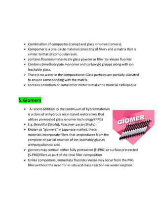 Glass Ionomer Types and Modifications | DOCX