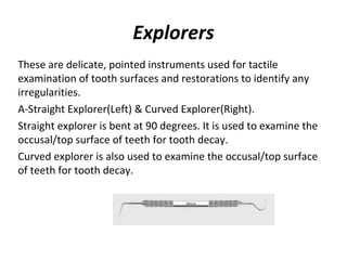 the most used dental instruments in dental operative and teeth filling ...