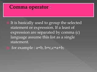 Operator of C language | PPT