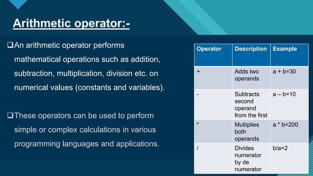 operator (1).pptx | Programming Languages | Computing operator (1).pptx | Programming Languages | Computing