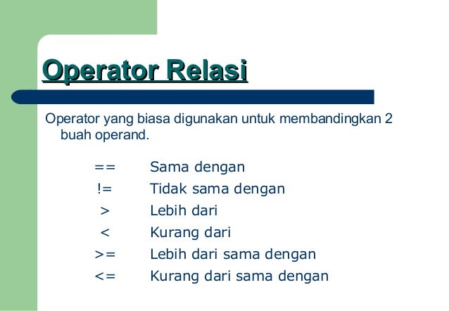 Operator dalam bahasa c
