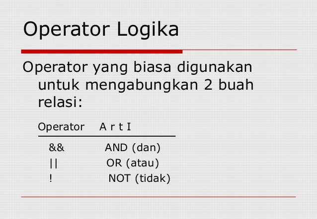 Operator dalam bahasa c