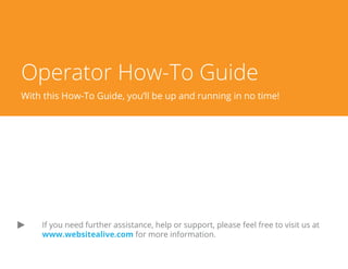 Operator How-To | PDF