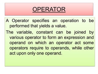 Operator in c | PPT