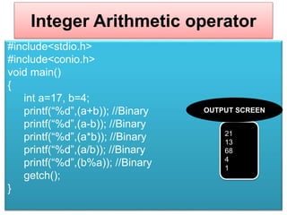 Operator in c | PPT