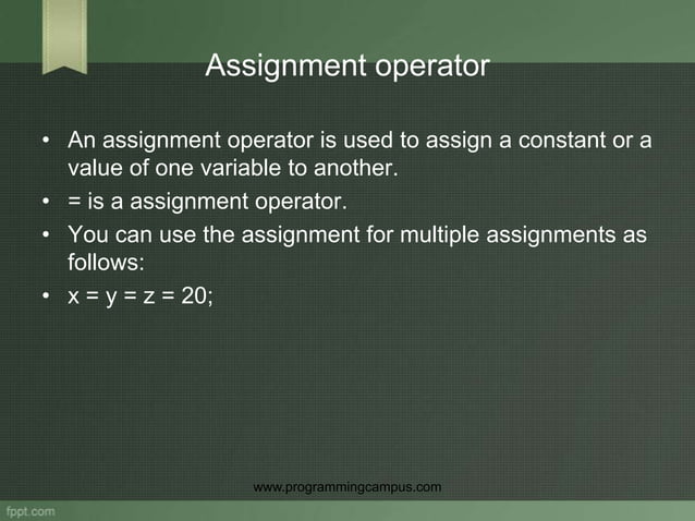 Operator in c programming | PPTX | Programming Languages | Computing