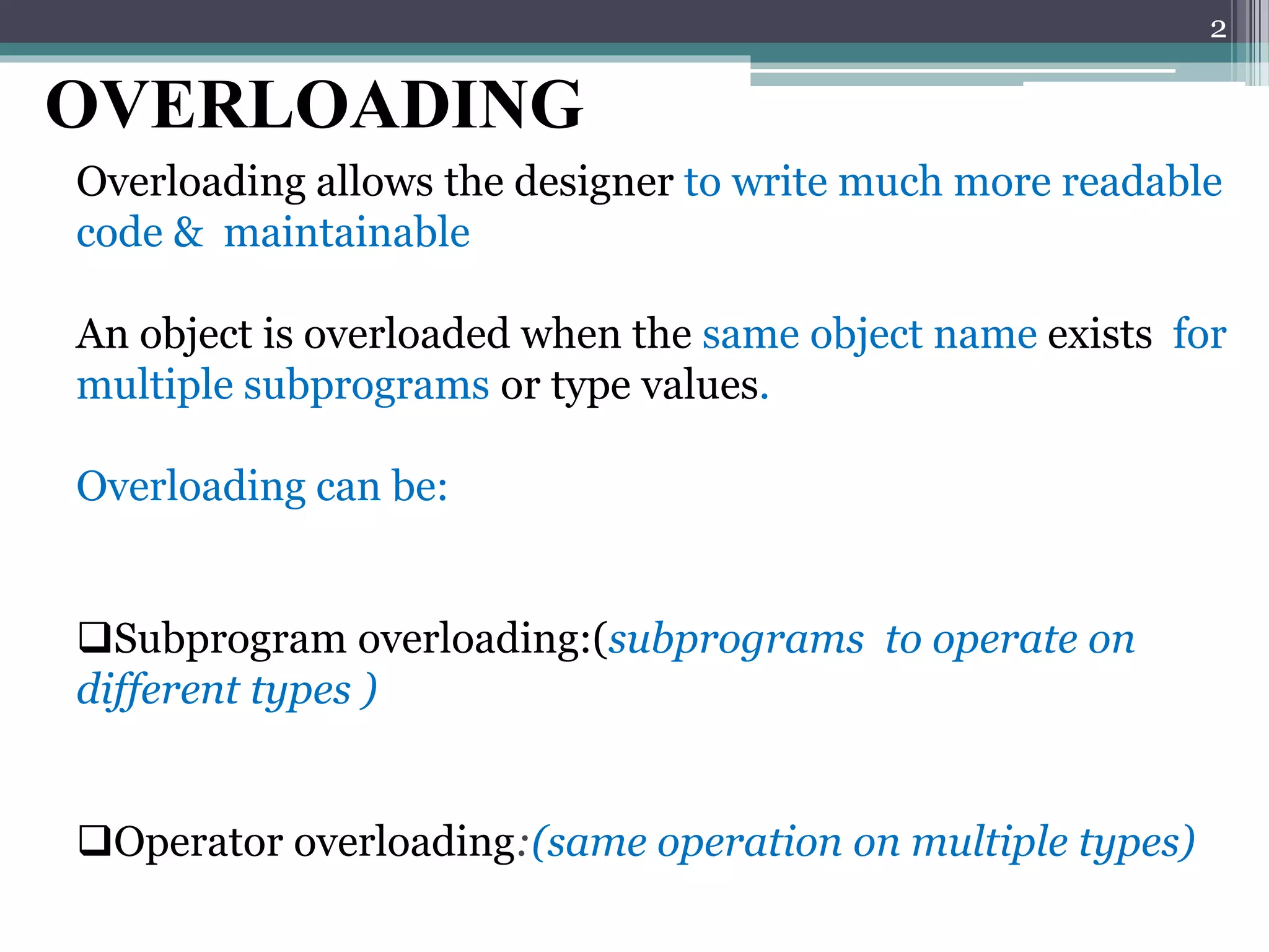 OPERATING OVERLOADING IN VHDL | PPTX