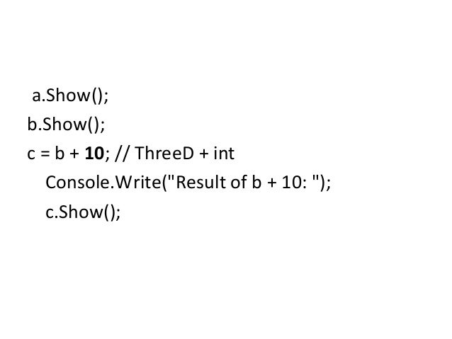 Write a program of operator overloading - getthesis.web.fc2.com