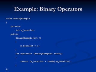Operator overloading | PPTX
