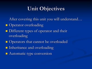 Operator overloading | PPTX