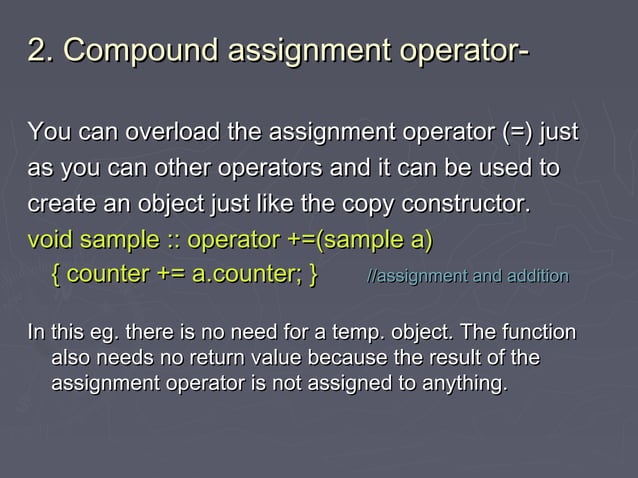 Operator Overloading | PPT