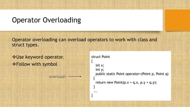 Operator overloading | PPTX