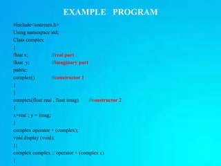 Operator overloading | PPTX | Web Development | Internet
