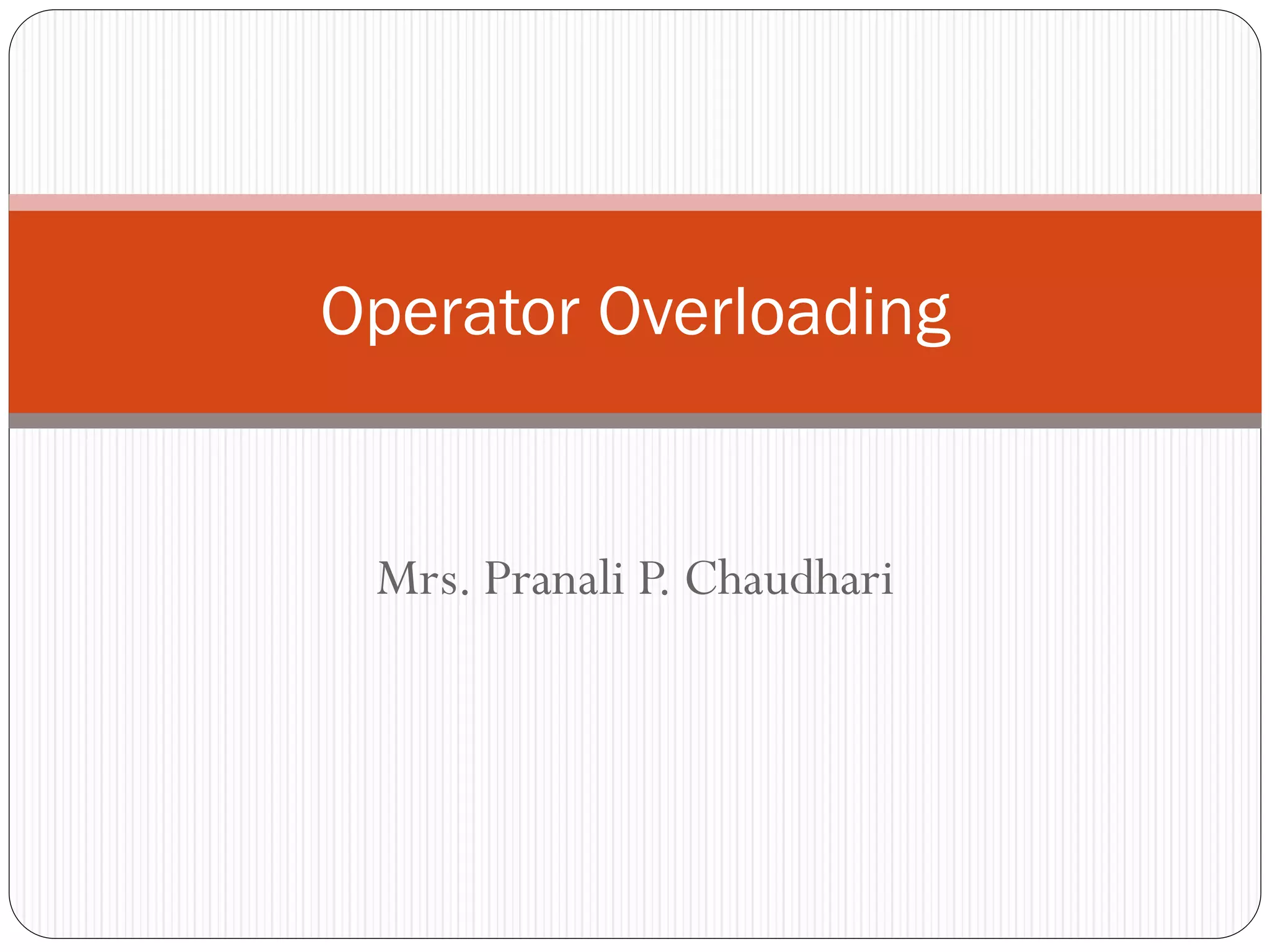 Operator overloading | PDF