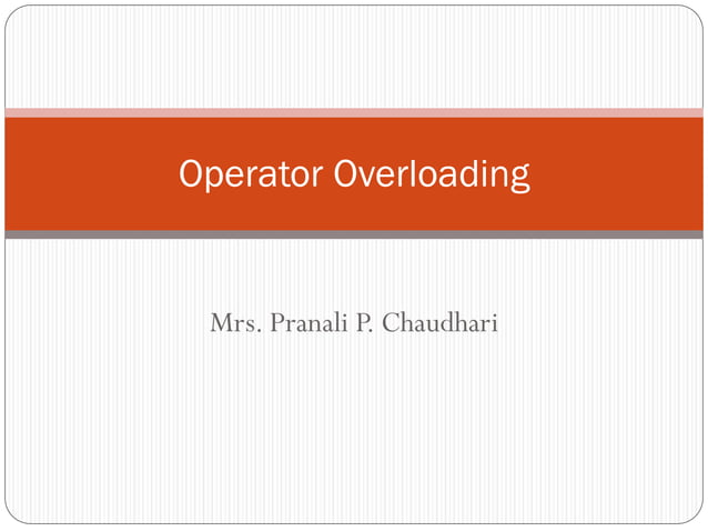 Operator overloading | PDF | Web Development | Internet