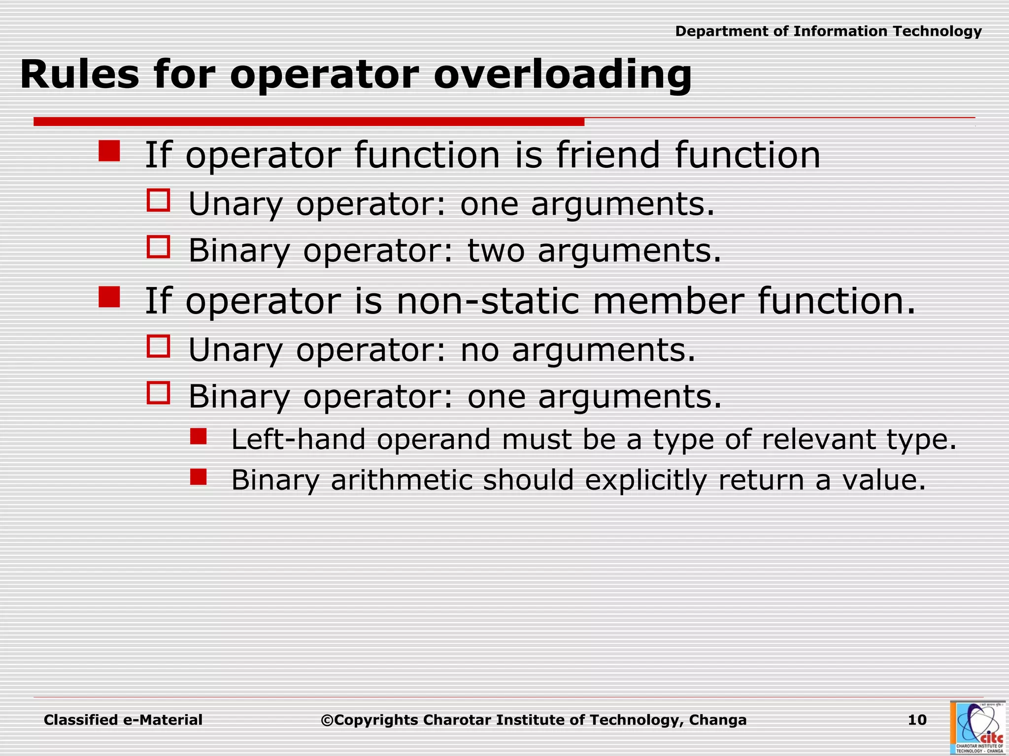 Operator overloading | PPT