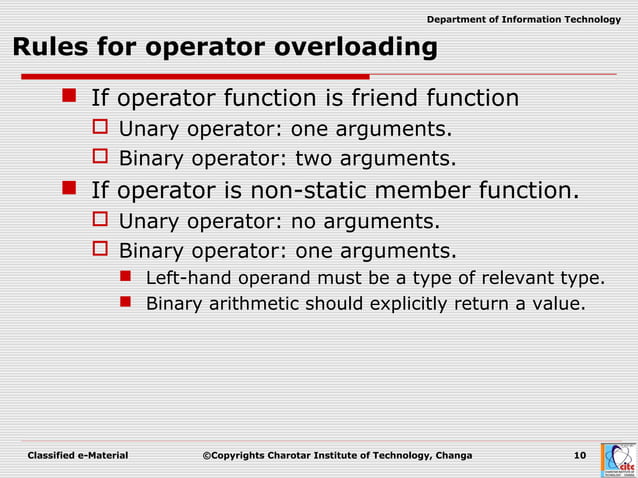 Operator overloading | PPT