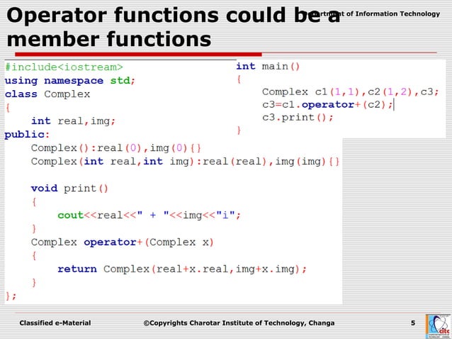 Operator overloading | PPT Operator overloading | PPT
