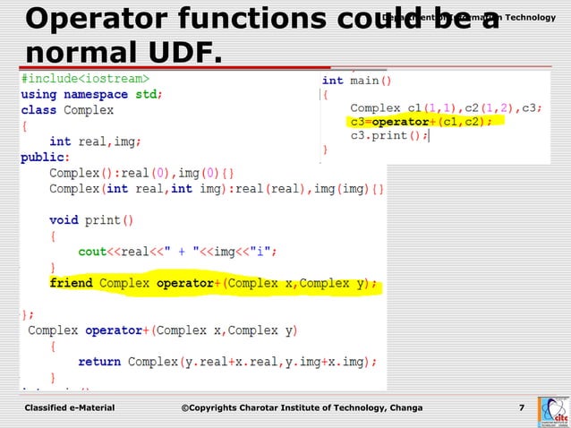 Operator overloading | PPT