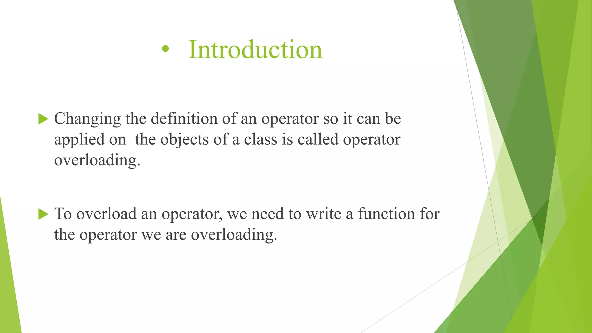 Operator overloading | PPT