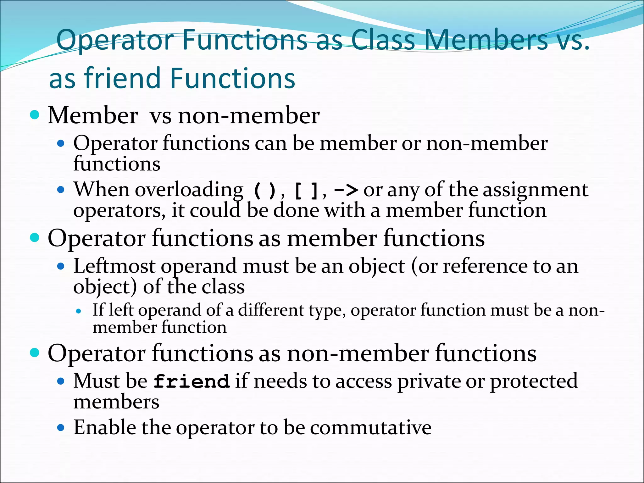 Operator overloading | PPT