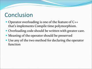 Operator overloading | PPT