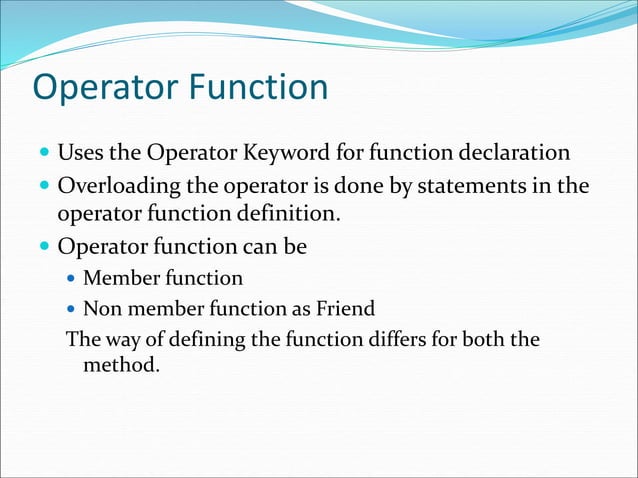 Operator overloading | PPT