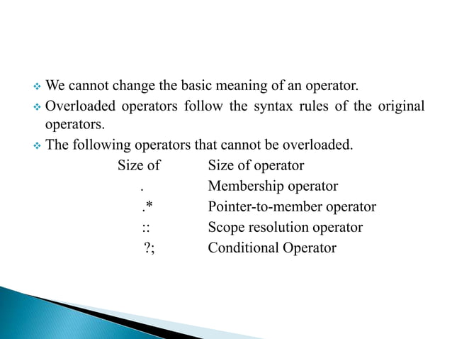 Operator Overloading In C Ppt Programming Languages Computing