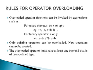 Operator overloading in C++ | PPT
