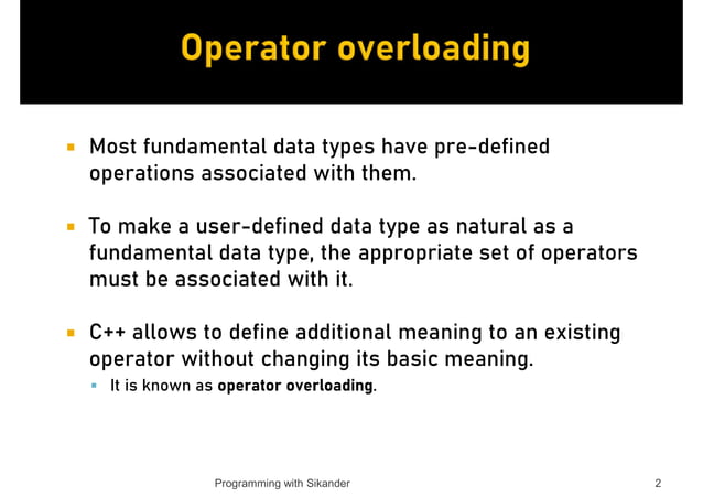 Operator Overloading In C Pdf Programming Languages Computing