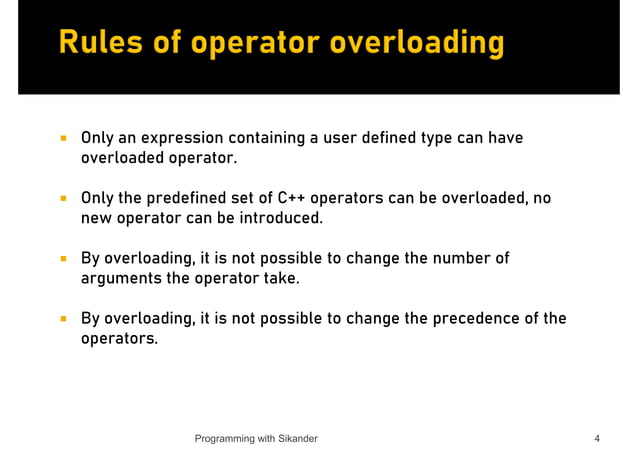 Operator Overloading In C Ppt