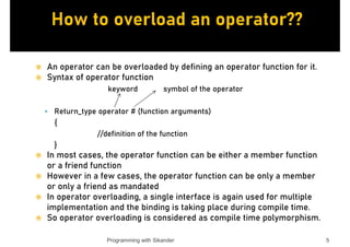 Operator Overloading in C++ | PPT