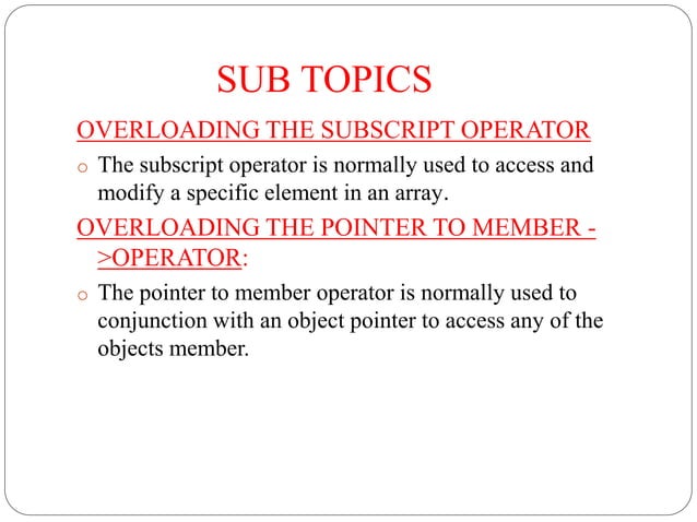 Operator overloading and type conversion in cpp | PPTX Operator overloading and type conversion in cpp | PPTX