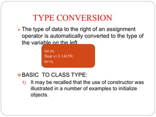 Operator overloading and type conversion in cpp | PPT