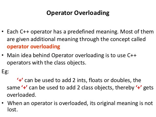Operator Overloadng