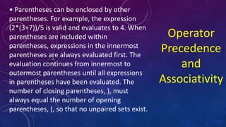 Operator Precedence and Associativity | PPTX | Computing | Technology ...