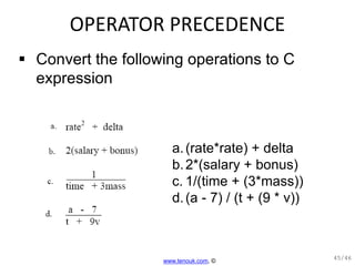 Operator precedence and associativity | PPT
