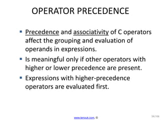 Operator precedence and associativity | PPT