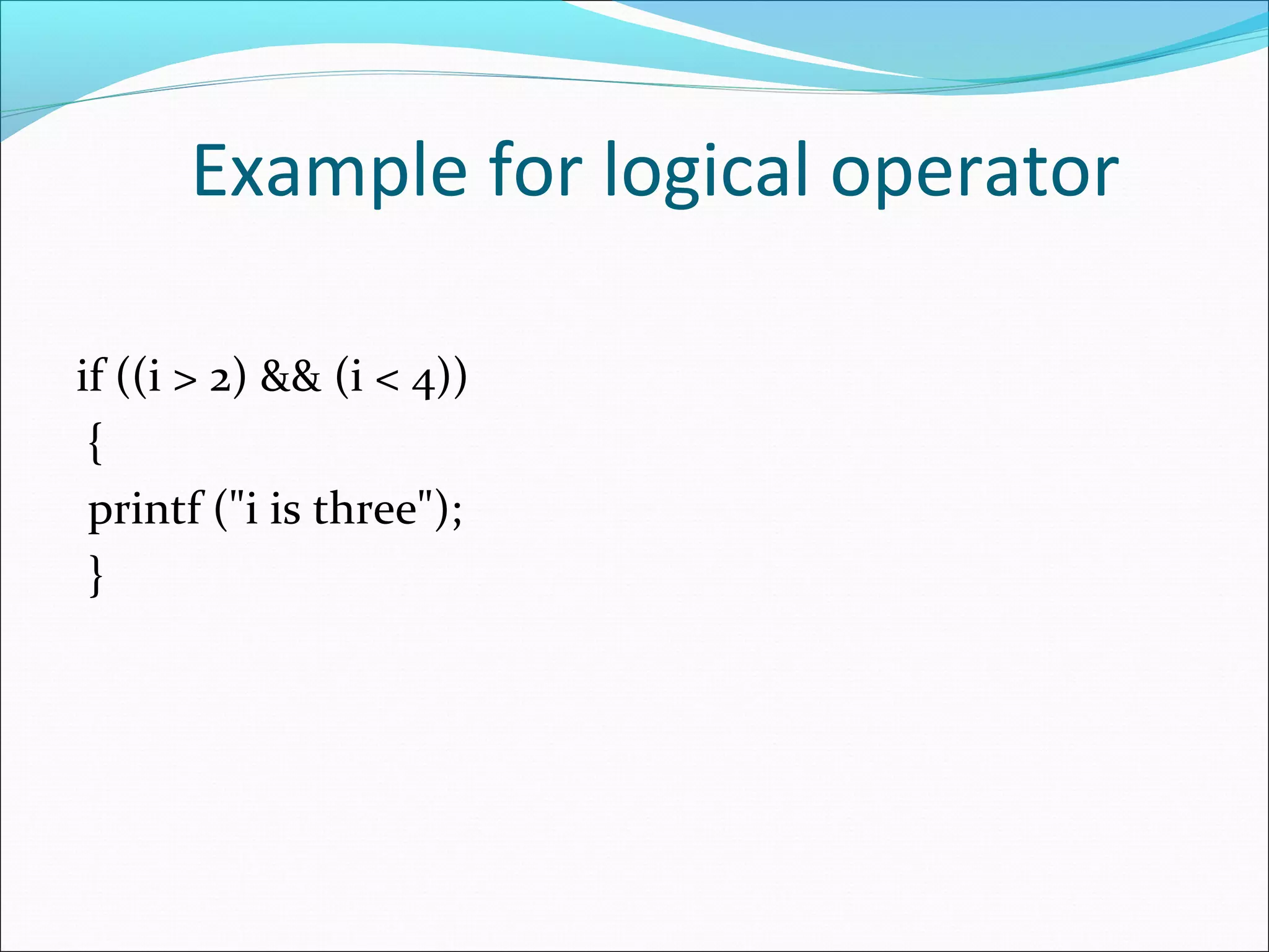 Operators In C Ppt 