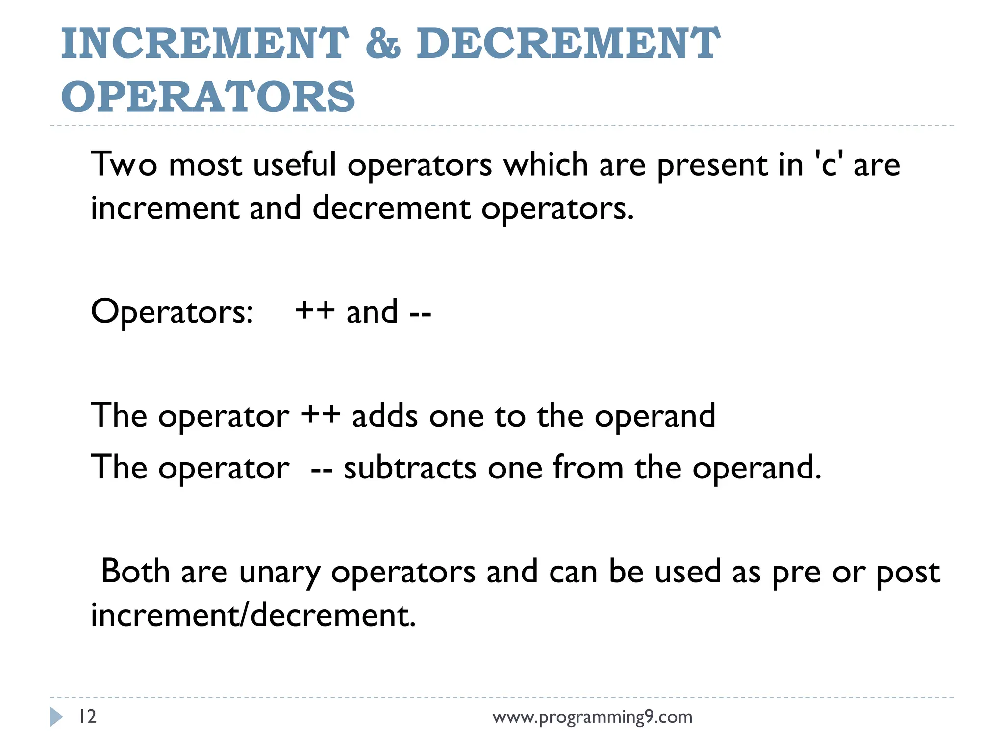 operators-140521024109-phpapp01 in C Programming.ppt