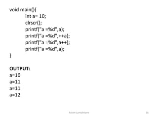 Unit 4. Operators and Expression | PPT