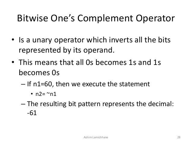 Unit 4. Operators and Expression Unit 4. Operators and Expression