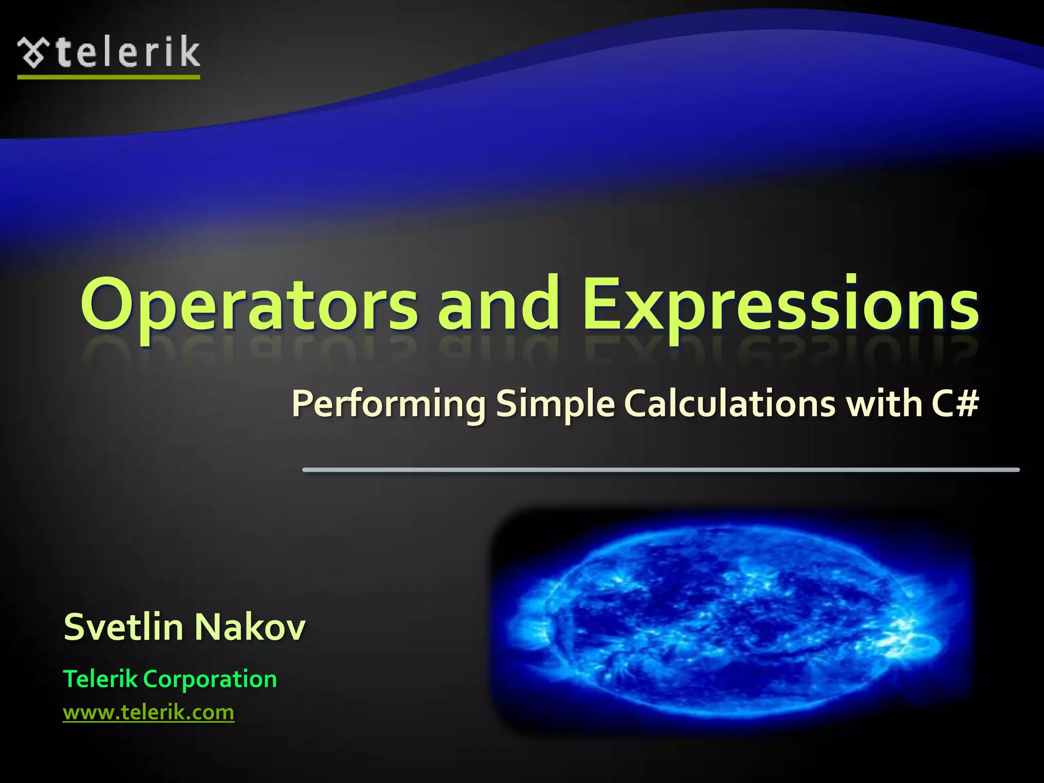 Operators expressions-and-statements | PPT