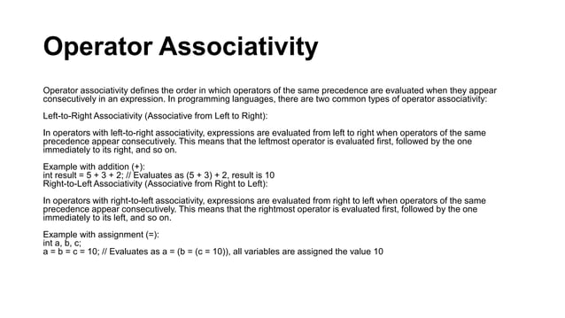 Operators1pptx Programming Languages Computing