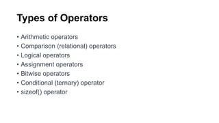 Operators1.pptx | Programming Languages | Computing