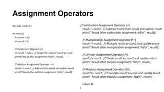 Operators1.pptx | Programming Languages | Computing