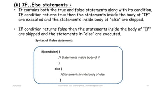 Operators and Conditional statements in C | PPTX